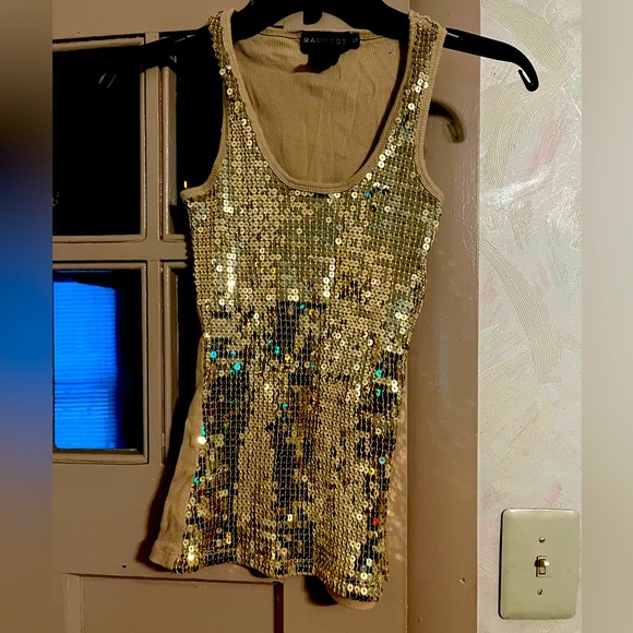 Rampage | Tops | Rampage Tan Sequin Tank Size Small | Poshmark